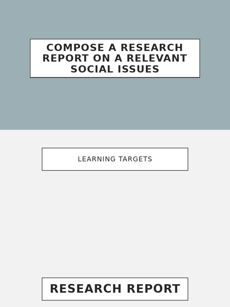 Compose A Research Report On A Relevant Social Issues | PDF | Learning ...