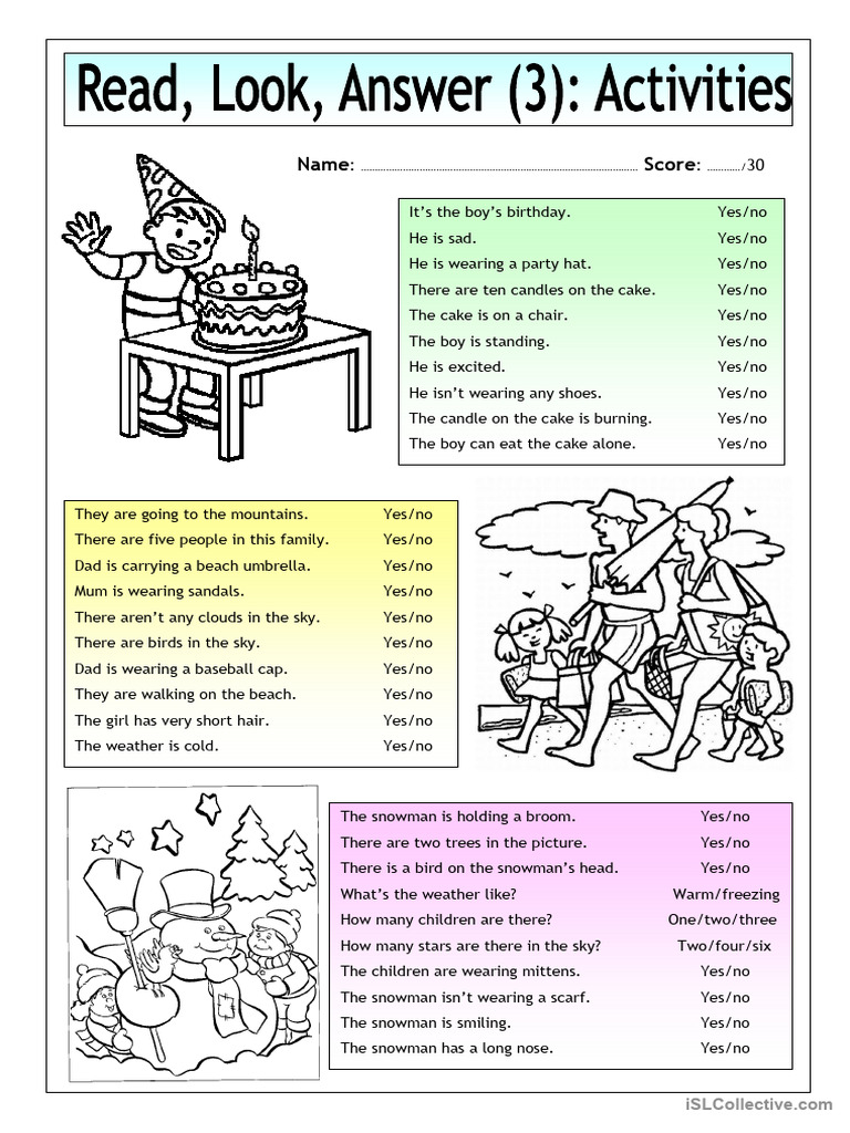 Read - Look - Answer - Activities | PDF | Fashion | Clothing