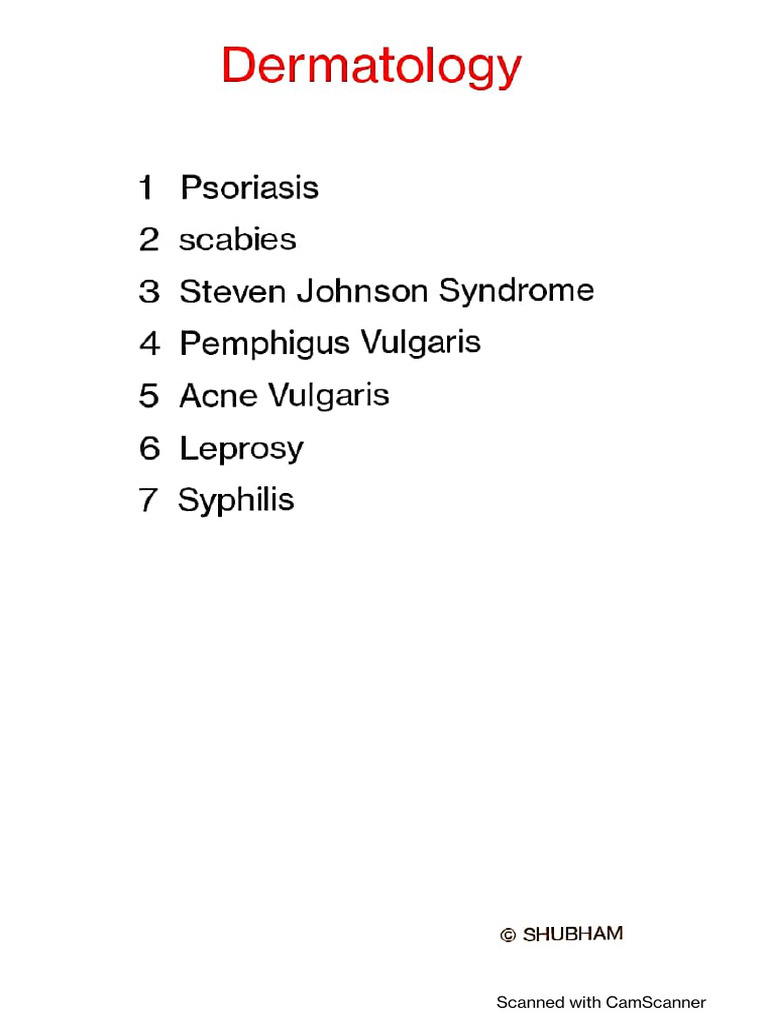 Dermatology exam notes .pdf | PDF