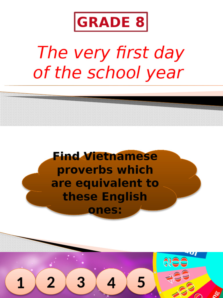 G8 The First Day of School | PDF