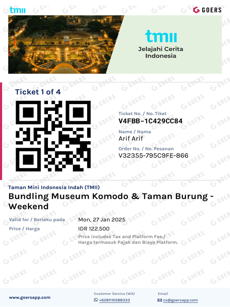 [Venue Ticket] Bundling Museum Komodo & Taman Burung - Weekend - Taman Mini Indonesia Indah ...