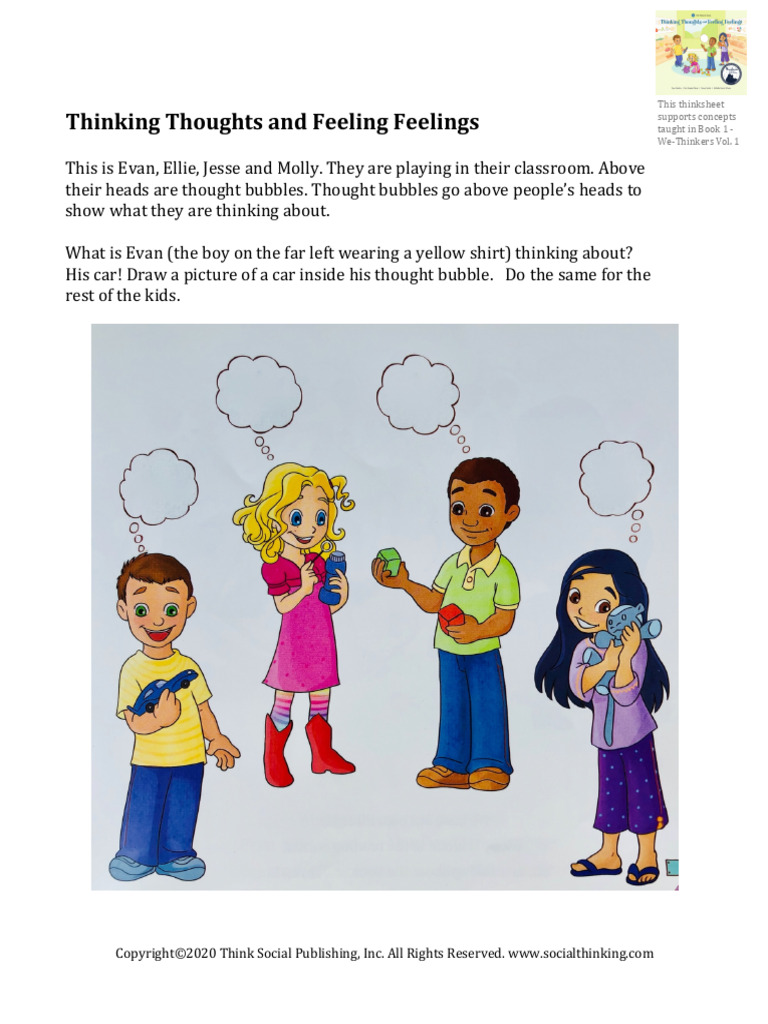 We Thinkers Volume 1 Thinksheet Activity | PDF