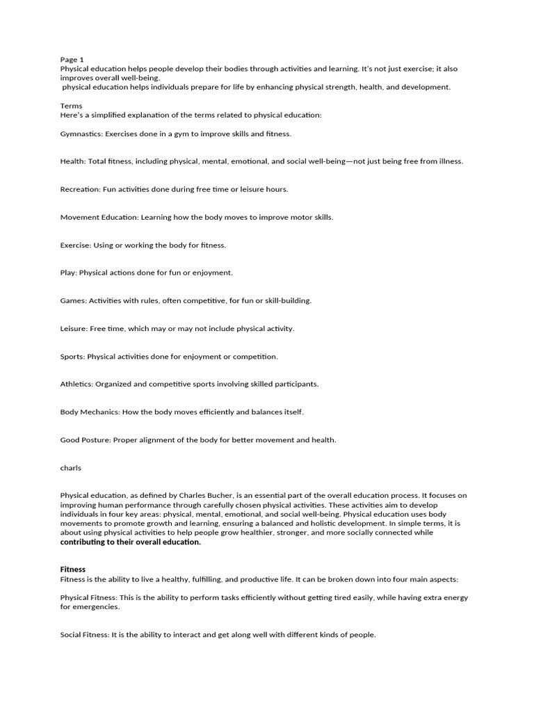 Understanding Physical Education Principles | PDF | Physical Education ...