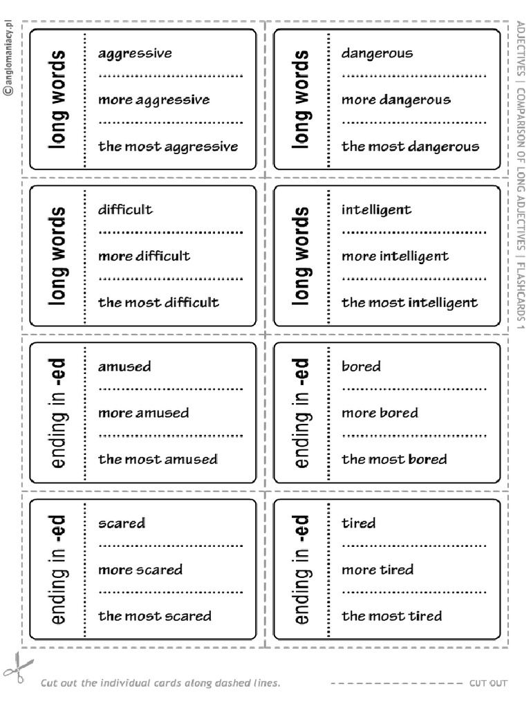 Adjectives Long Words Comparisons | PDF