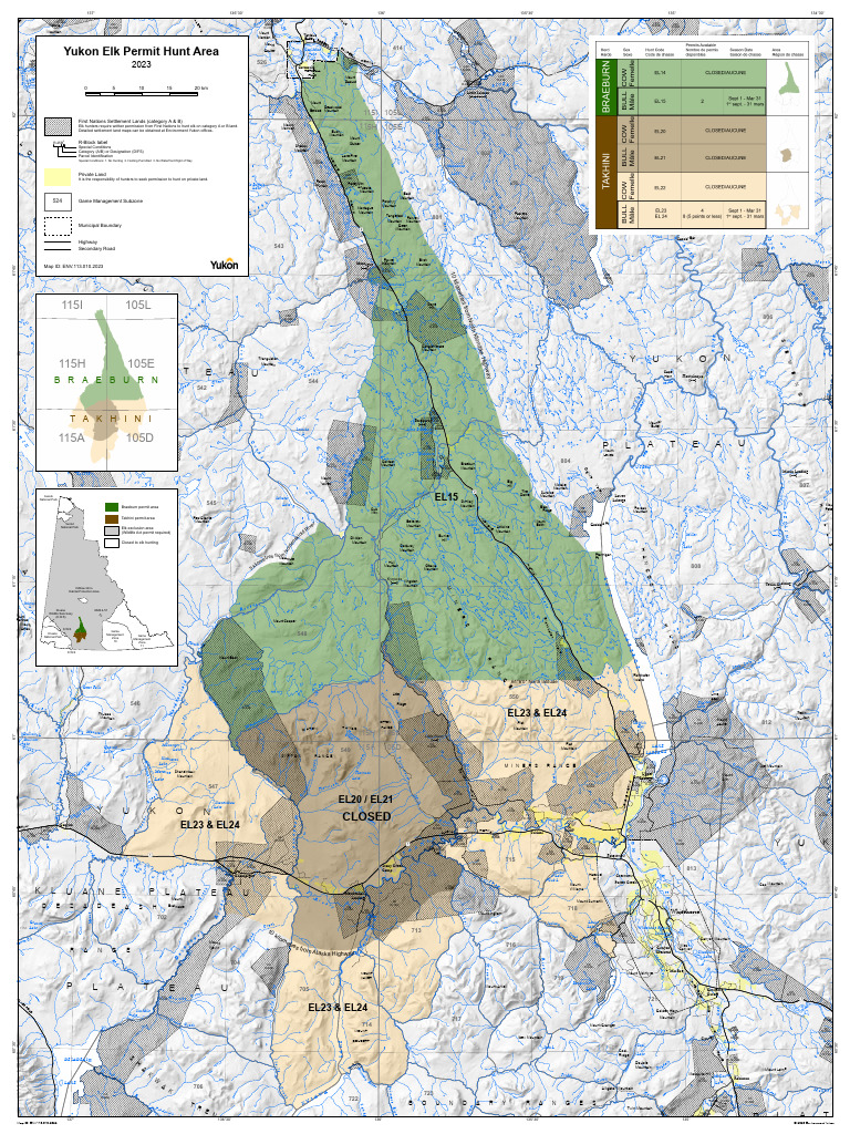 Yukon Hunting 2023-Elk Map | PDF | Earth Sciences