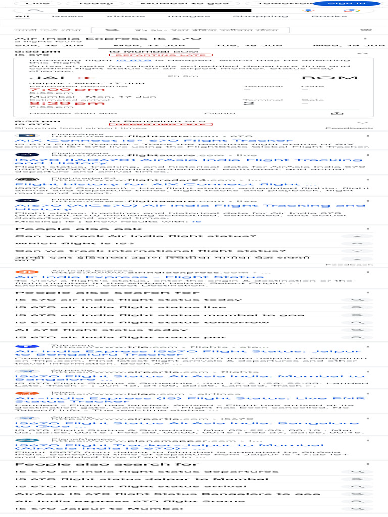 Air India Express I5 670 Flight Status | PDF | Airlines | Civil Aviation
