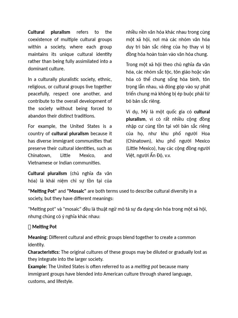 Understanding Cultural Pluralism | PDF | Multiculturalism | Immigration