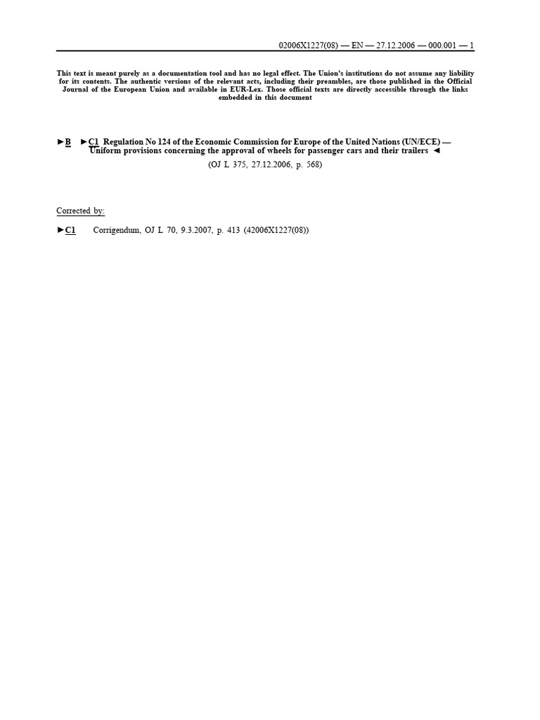 ECE Regulation 124: Wheel Approval Standards | PDF | Wheel | Fracture