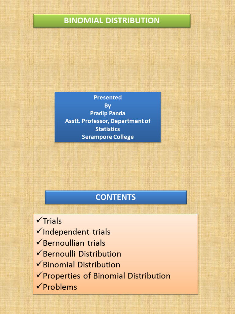 Bernoulli and Binomial Distribution | PDF | Probability Distribution ...