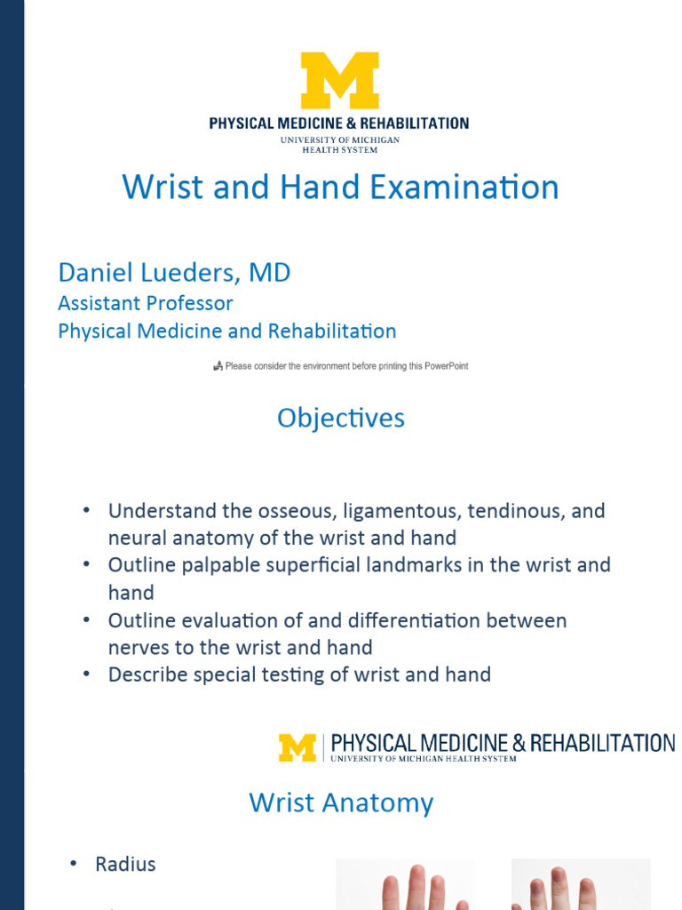 Lueders Hand and Wrist Examination | PDF | Thumb | Hand