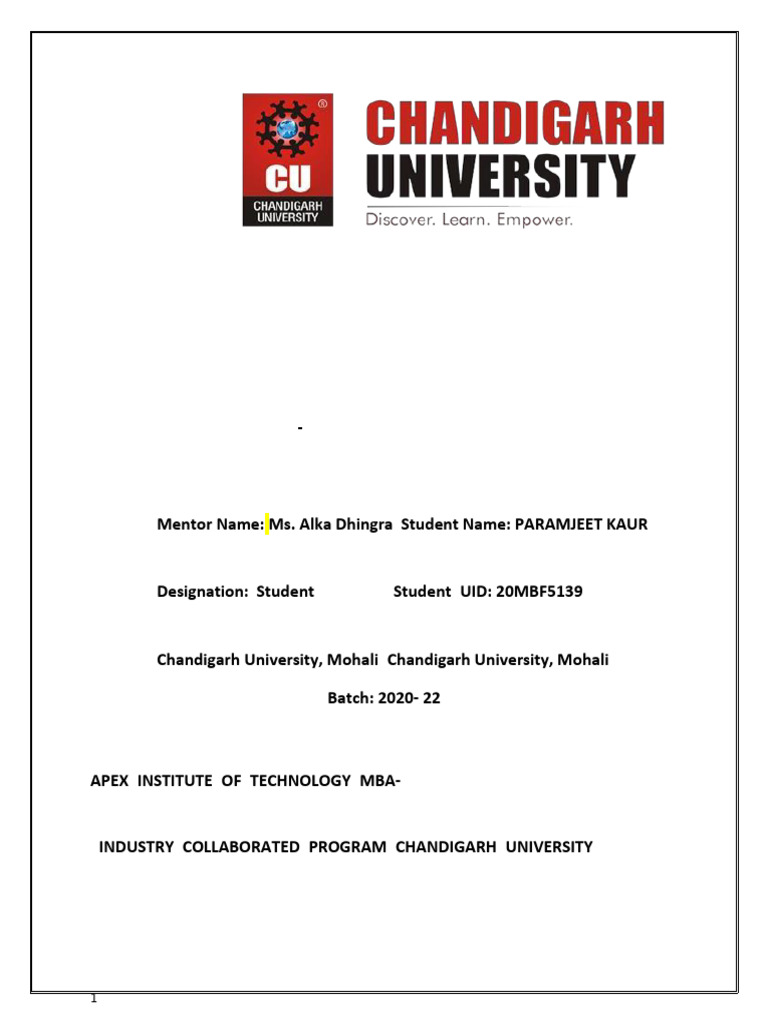 Capstone Project - PARAMJEET KAUR (20MBF5139) | PDF | Consumer Behaviour | Online Shopping