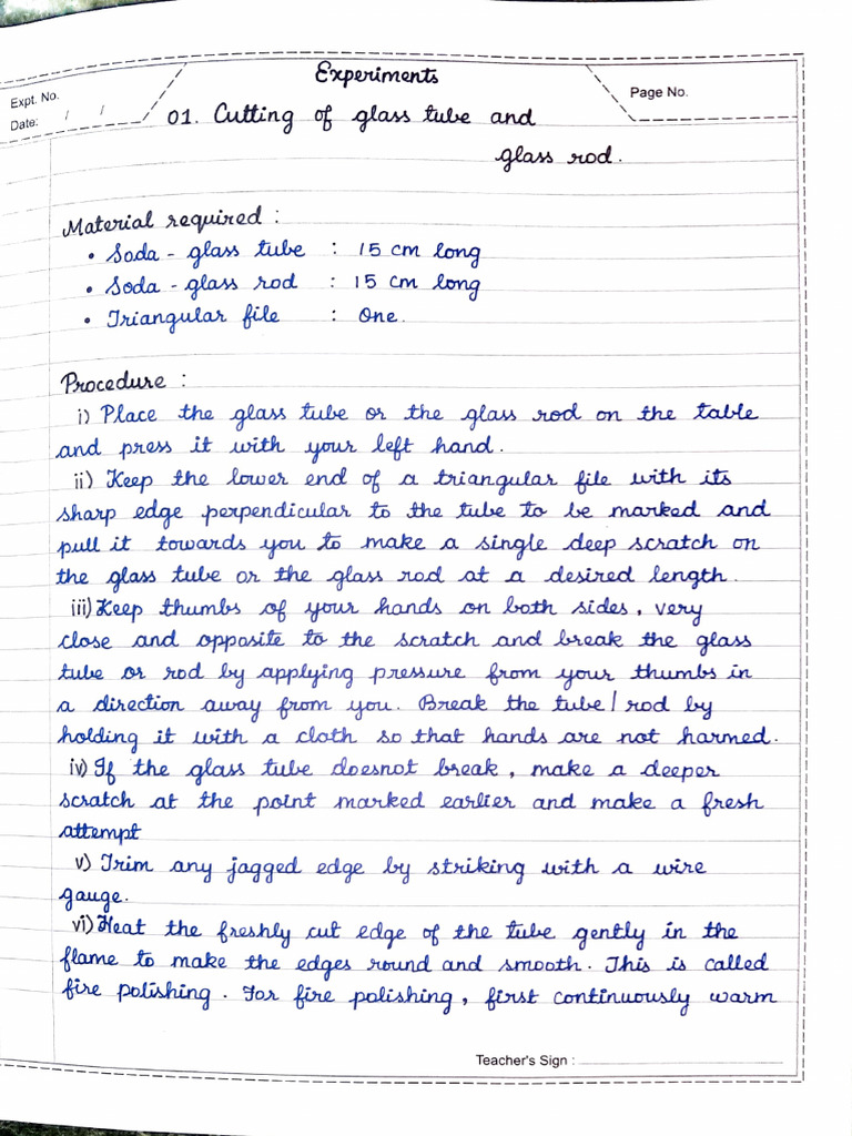 Chemistry Record Experiment 1 To 8 | PDF