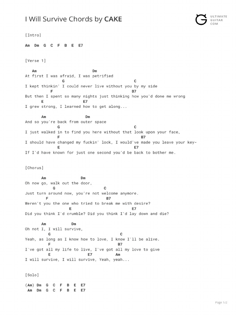 I Will Survive Chords | PDF