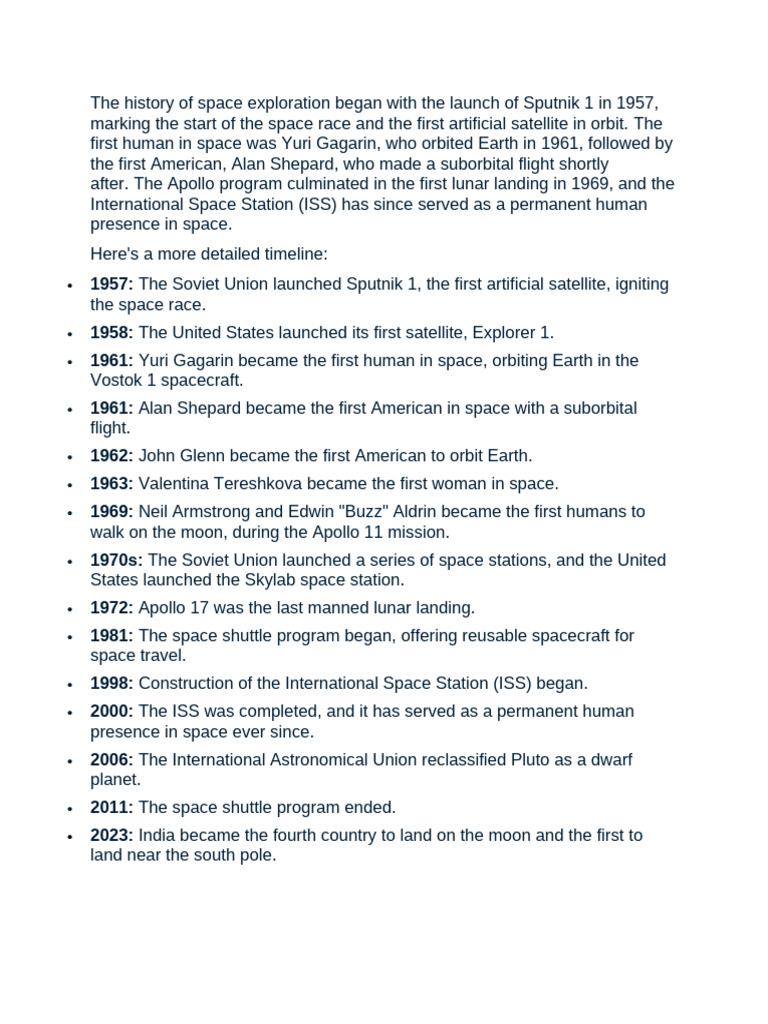 The history of space exploration | PDF