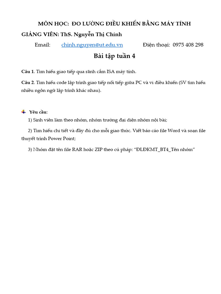 DLDKMT - Bai Tap Tuan 4 | PDF