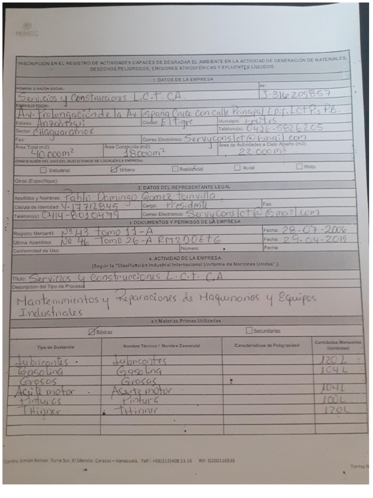 Planilla Solicitud Racda | PDF