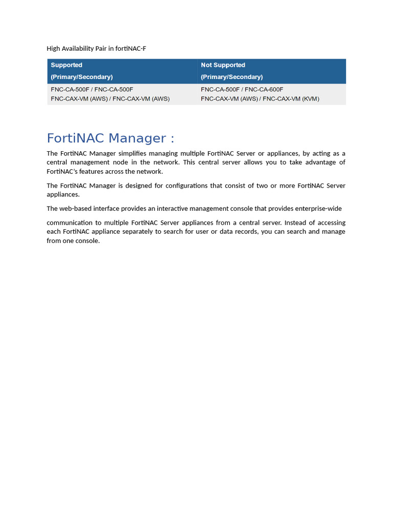 High Availability Pair in fortiNAC | PDF