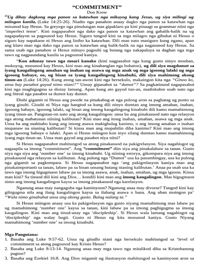 LEVEL 1 LESSON 7 Bisaya | PDF