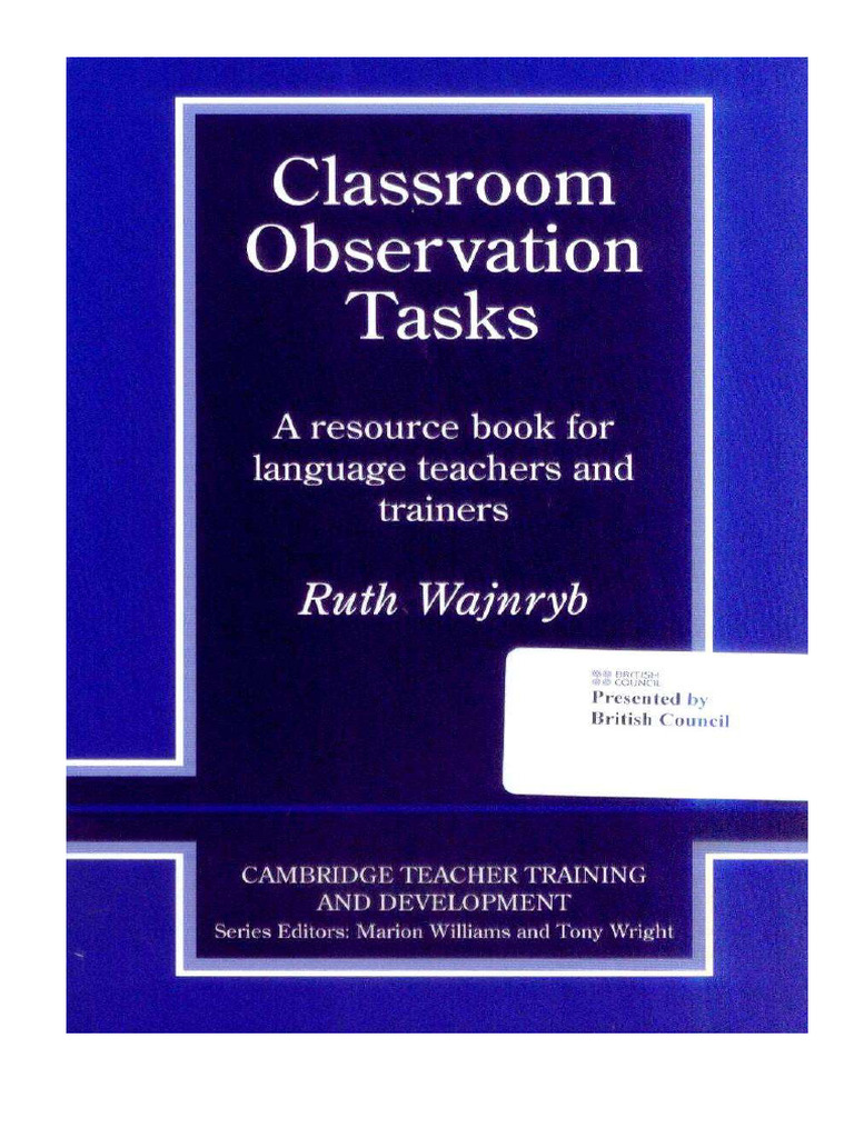 Classroom Observation Tasks - Ruth Wajnryb | PDF
