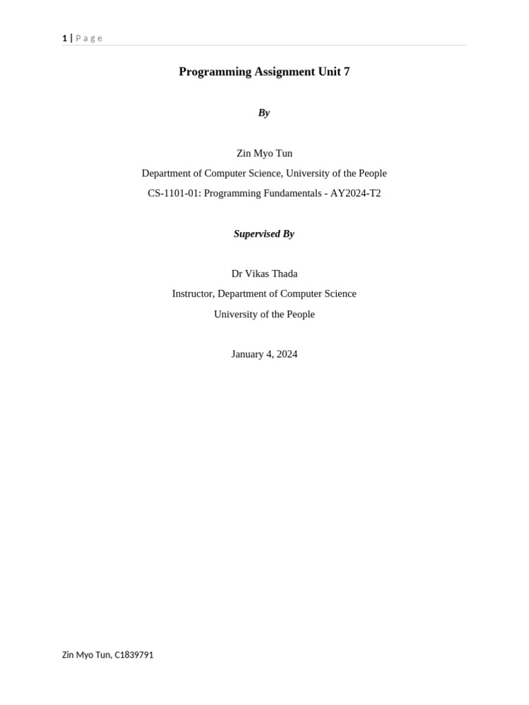 Programming Assignment Unit 7 Pdf Theoretical Computer Science Applied Mathematics