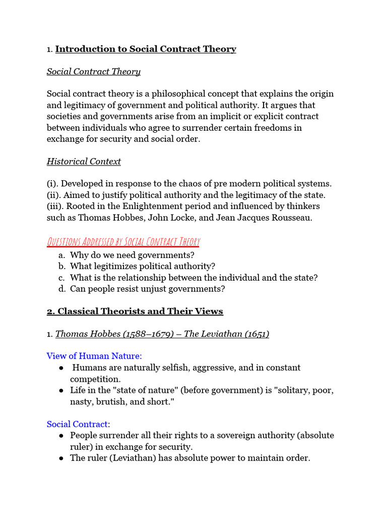 A Debate On Social Contract. | PDF | Social Contract | State (Polity)