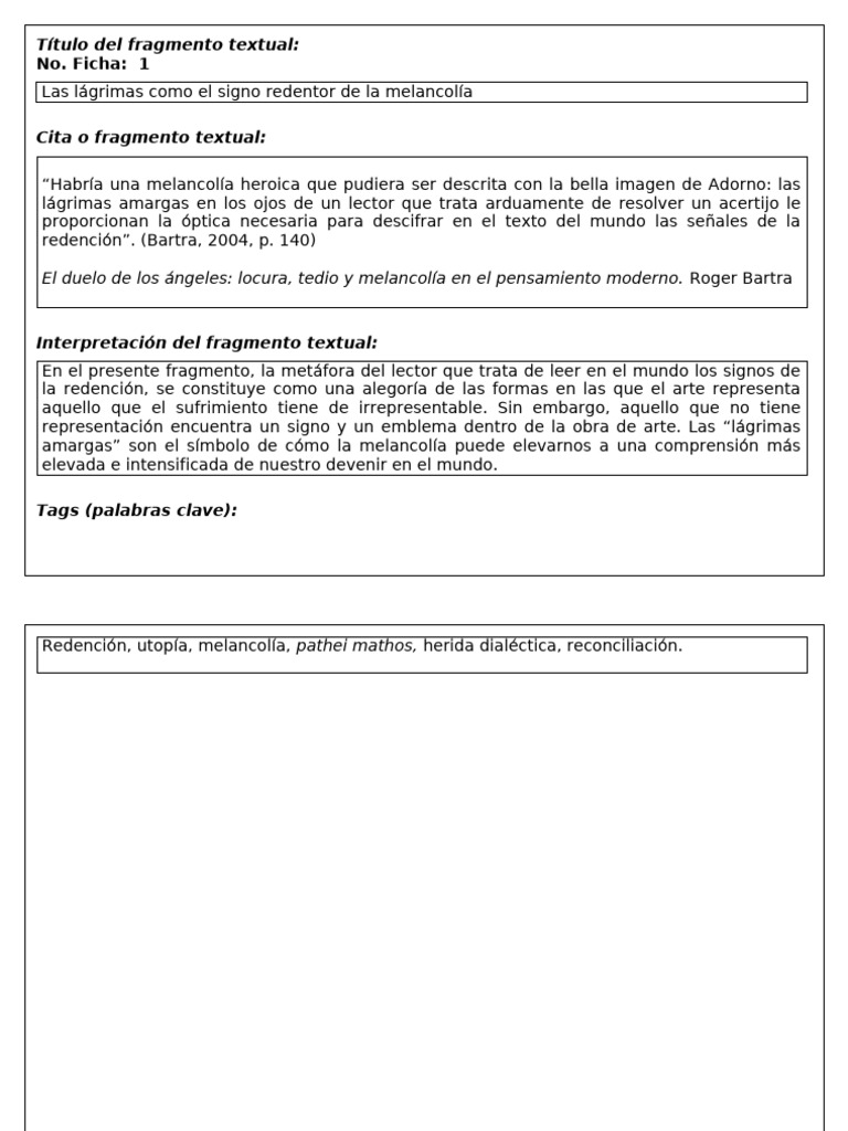 Ficha Bibliográfica - Formato 2 (Ejemplo de Uso) | PDF