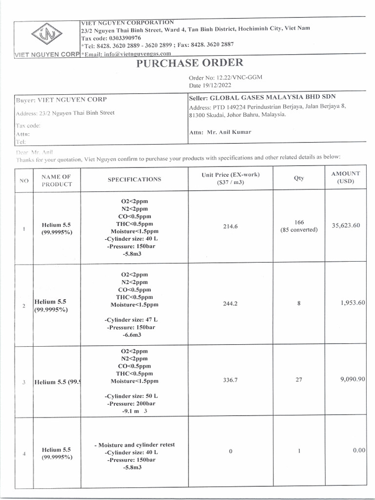 PO Helium VN-GGM 12.22 (Revised PO) | PDF