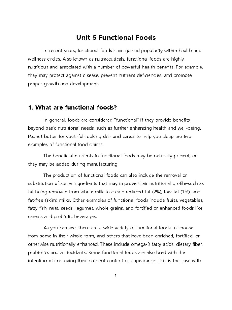 Understanding Functional Foods Benefits | PDF | Dietary Fiber | Diet ...