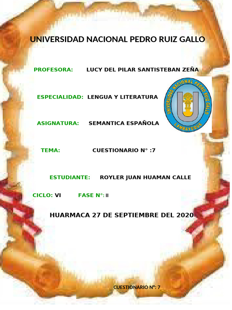 Cuestionarion 7 Lucy | PDF