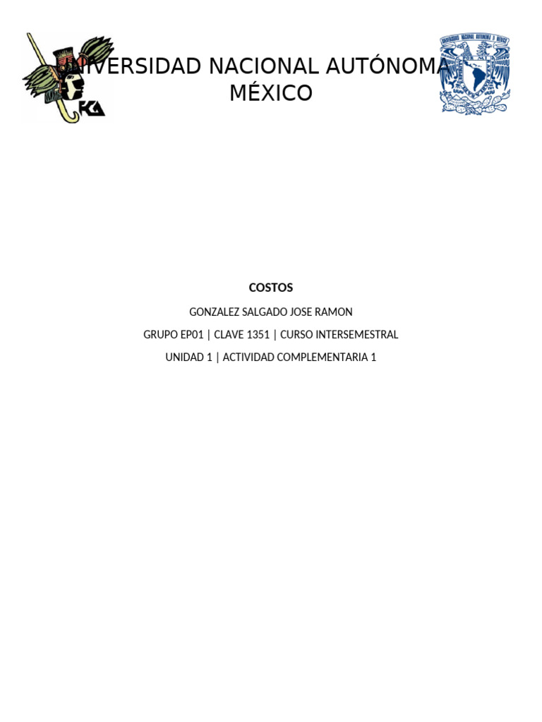 Unidad 1 Actividad Complementaria 1 Gonzalez Salgado | PDF