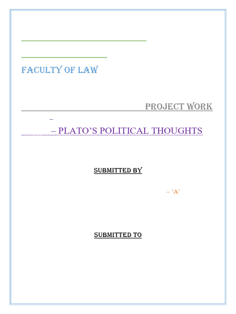 Political Project Work | PDF | Plato | Justice