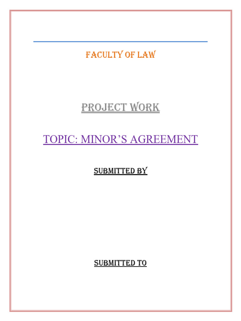 Understanding Minor's Agreements in Law | PDF | Consideration | Loans