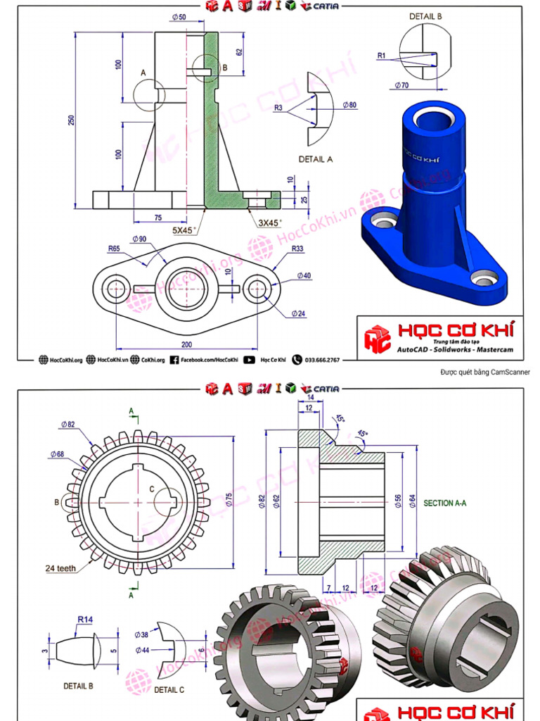 BT Vẽ Solidwork | PDF