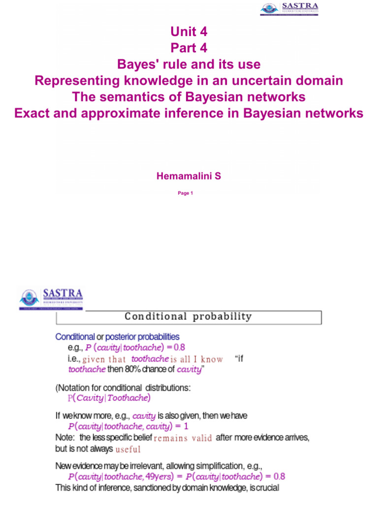 AI - Unit 4 - Part 4 - Full - Inference - Bayesian Networks | PDF | Bayesian Network | Bayesian ...
