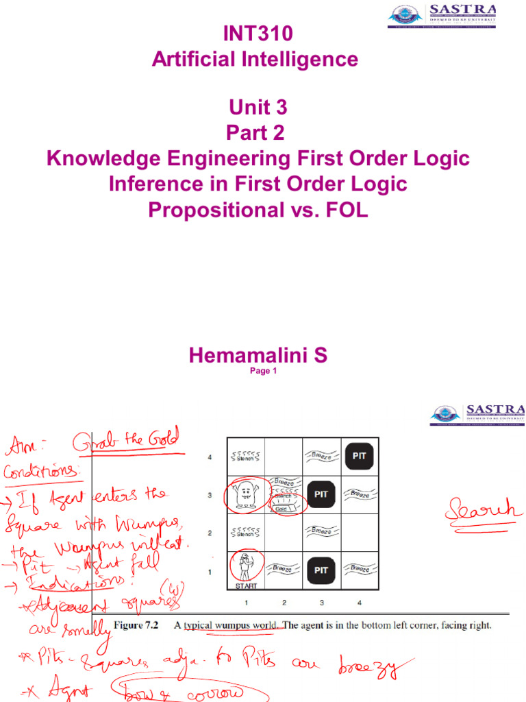 Unit 3 - Part 2 - Using FOL - Knowledge Engineering - Example Domains | PDF | Interpretation ...