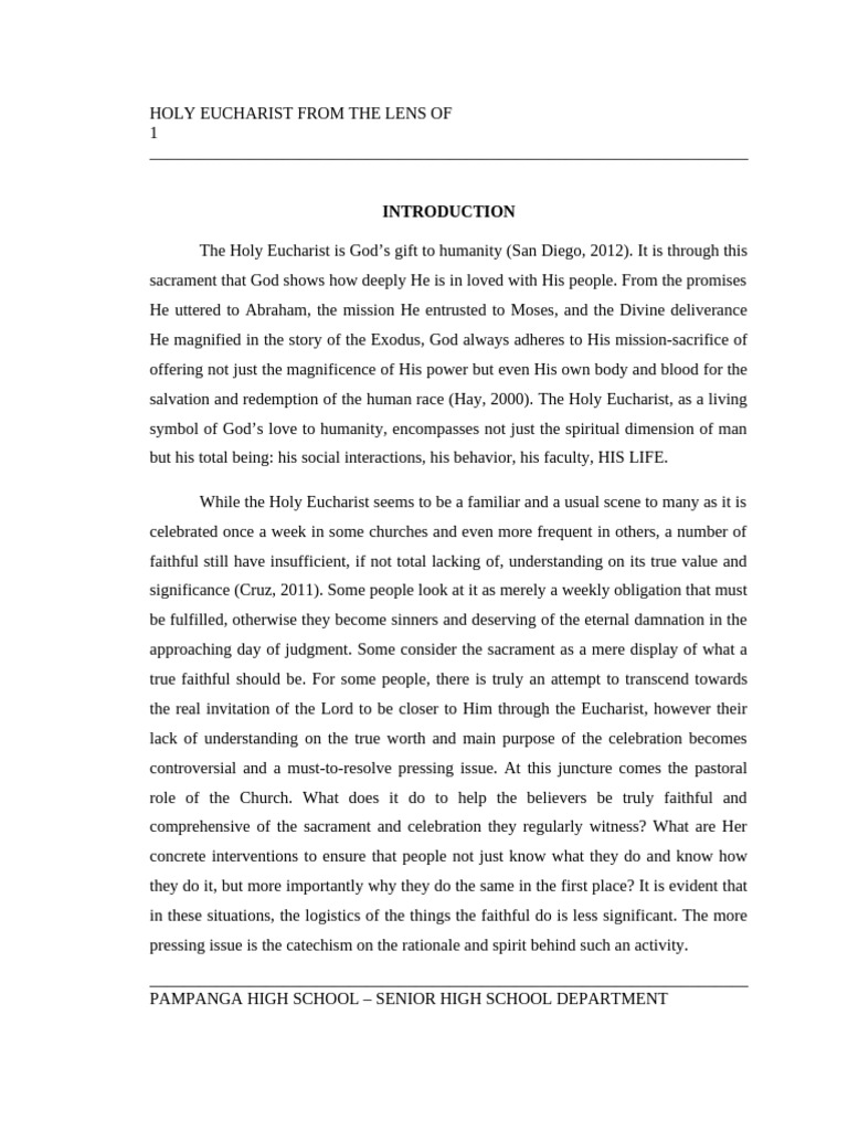 Understanding the Holy Eucharist's Significance | PDF | Eucharist ...