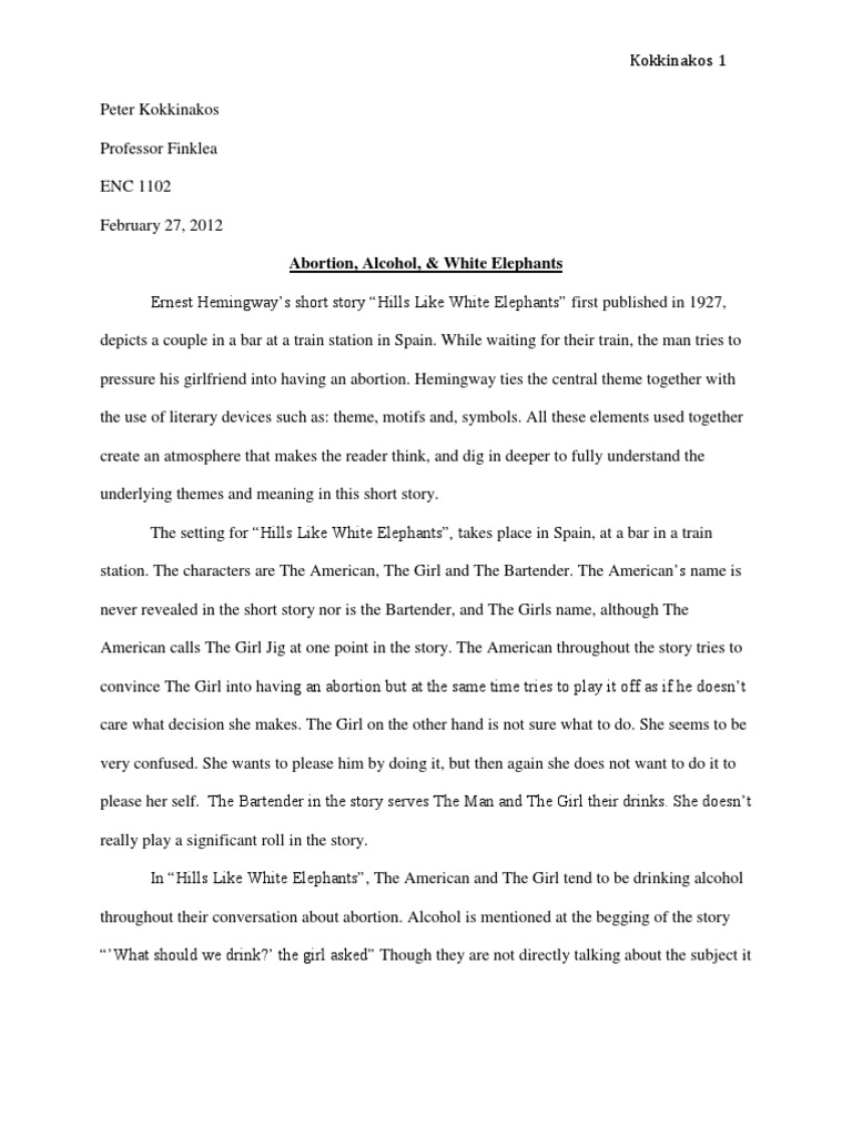 Hills Like White Elephants | PDF | Ernest Hemingway | Short Stories