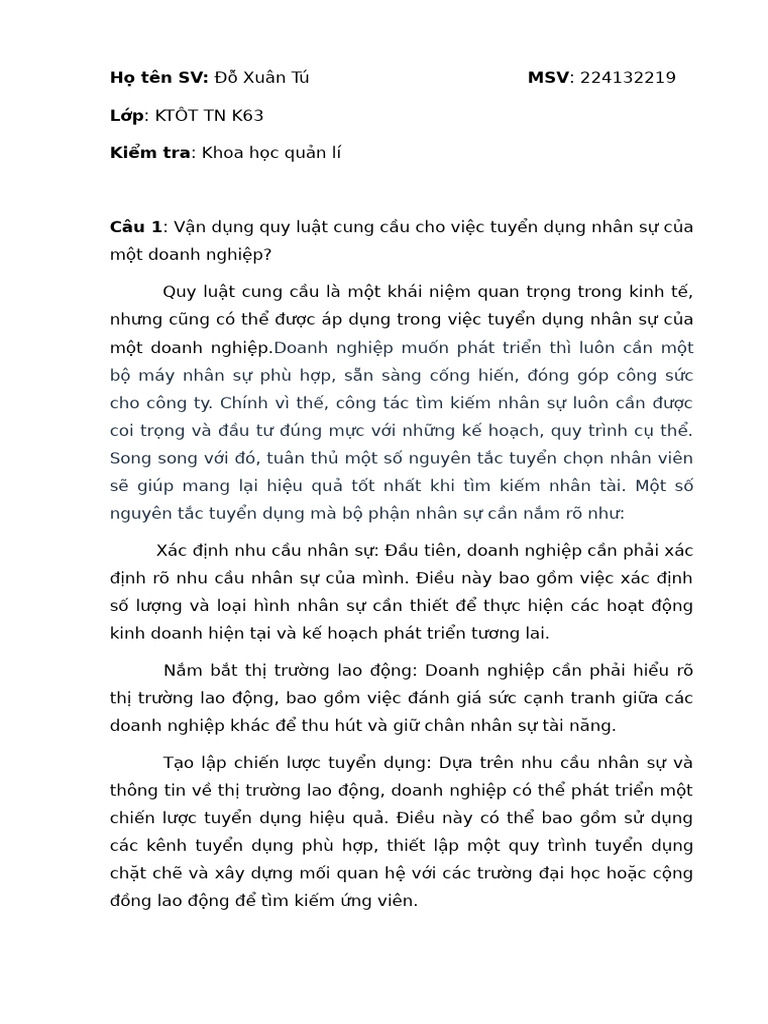 KHQL - Đ Xuân Tú | PDF