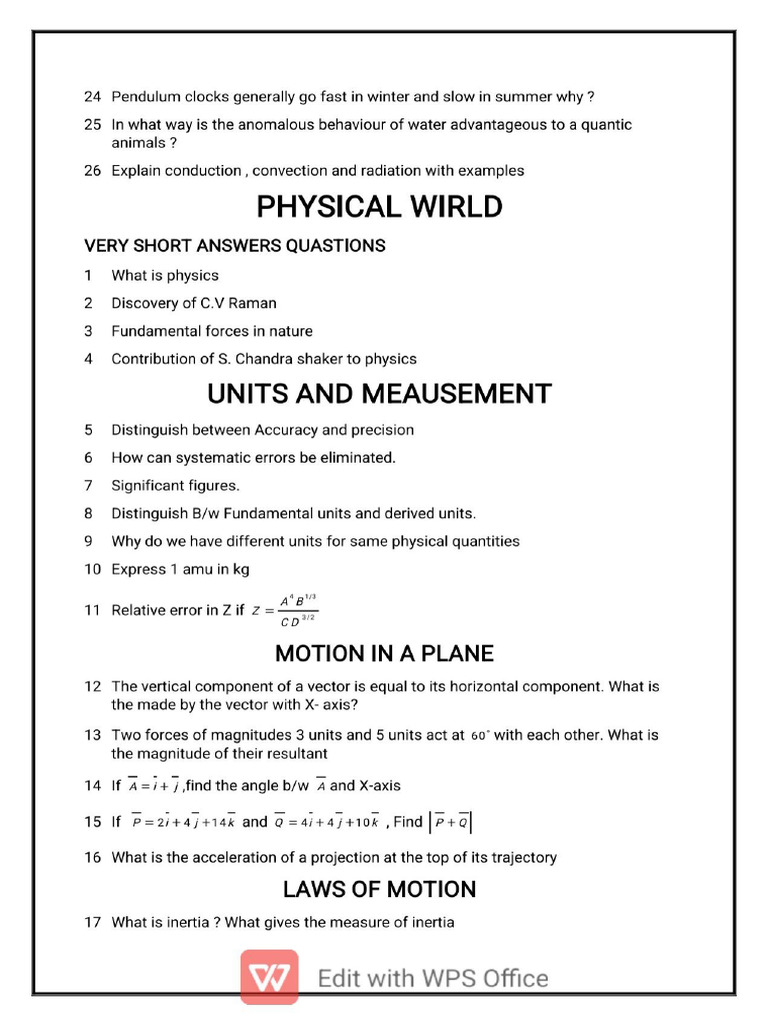 Physics IPE 1-1-5-3 | PDF
