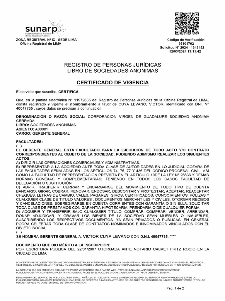 VIGENCIA PODER VIGENTE | PDF