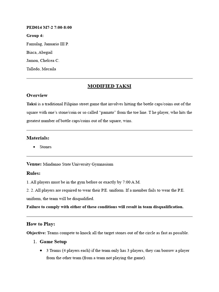 Modified Taksi Mechanics | PDF