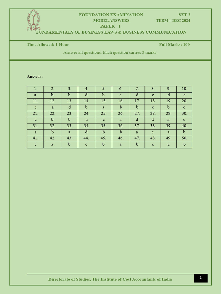 Paper1 Syl22 Dec24 Set2 A | PDF
