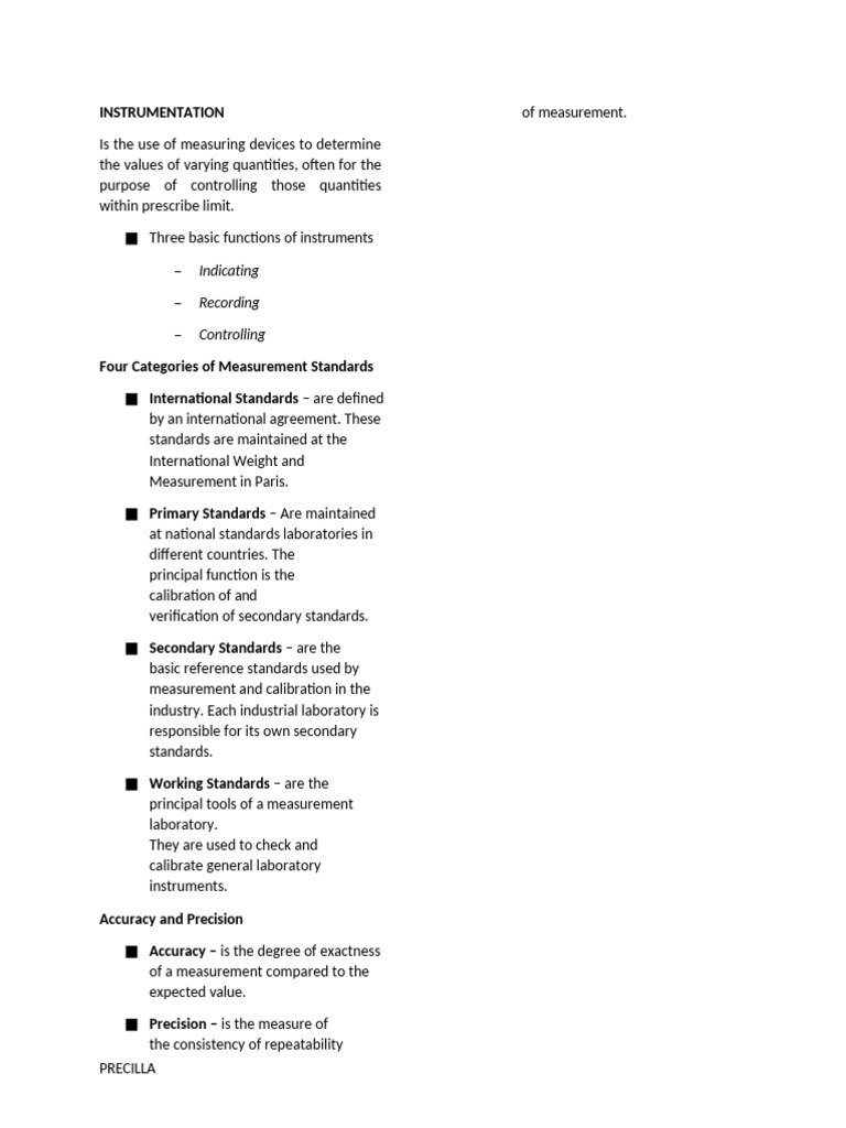 Instrumentation Reviewer | PDF | Observational Error | Electrical ...