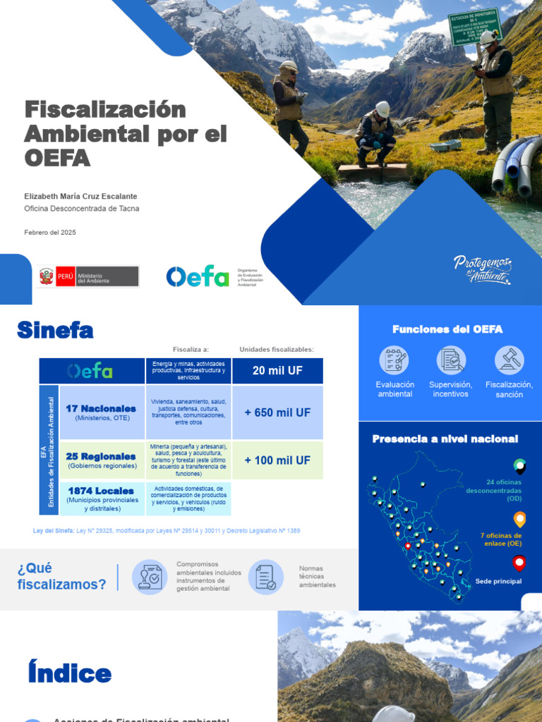 Fiscalización Ambiental Por El OEFA - Región Tacna | PDF | Residuos