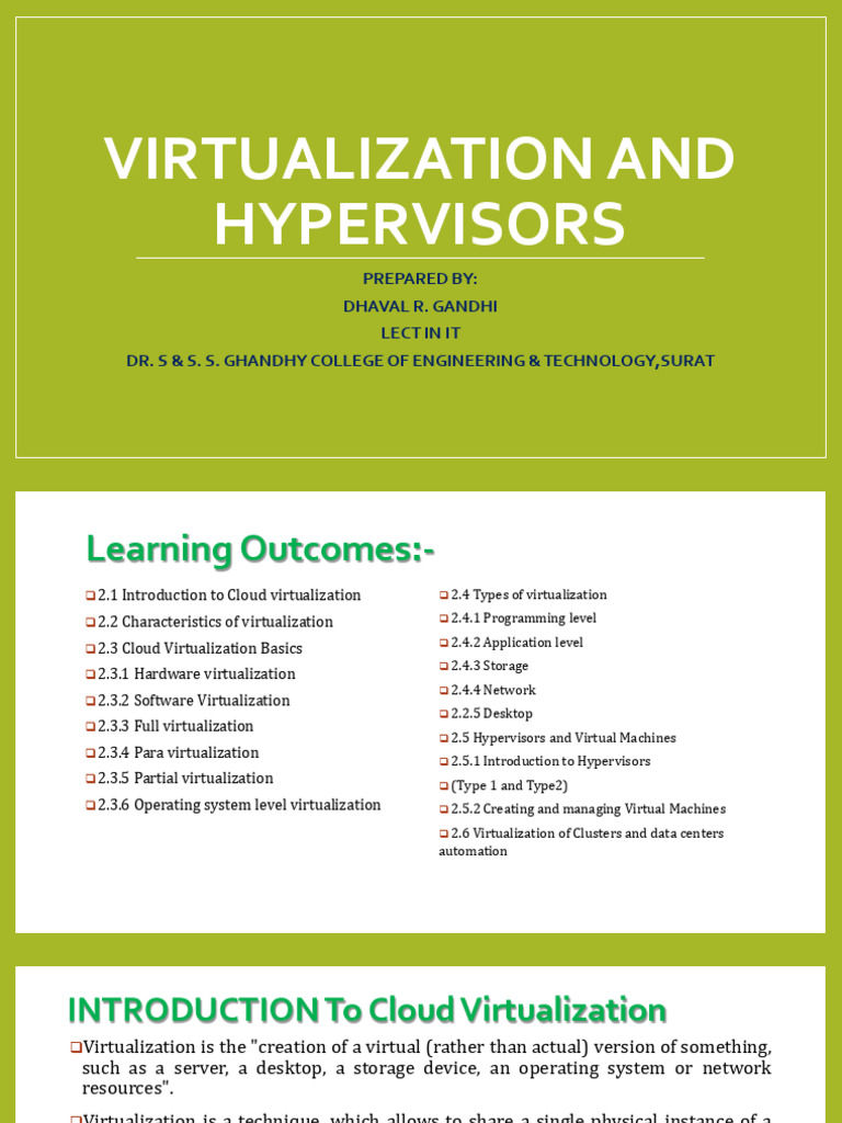 Understanding Cloud Virtualization & Hypervisors | PDF | Virtualization ...