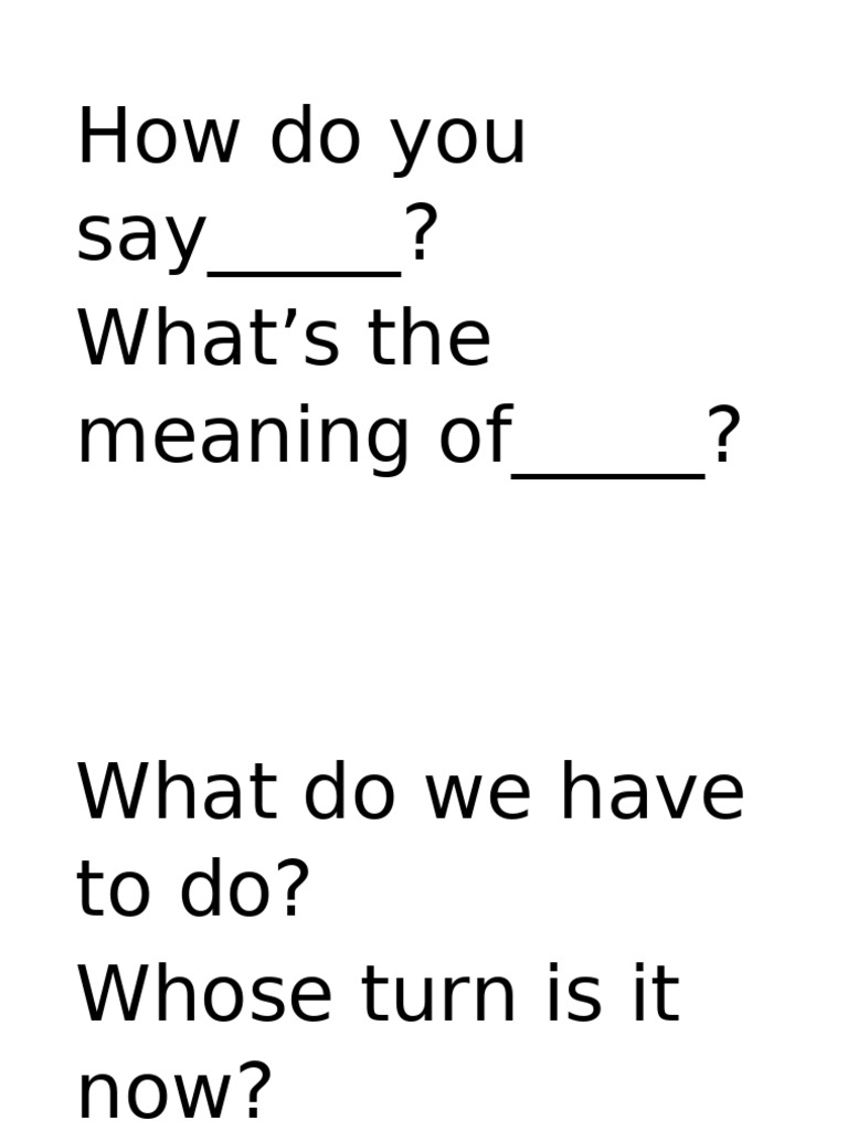 How to Say in English | PDF