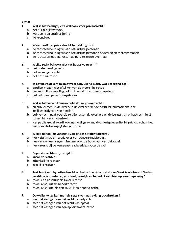 Oefentoets recht | PDF