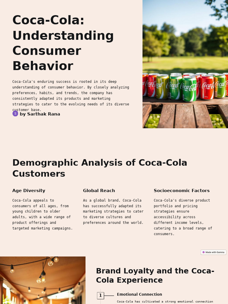 Coca Cola Understanding Consumer Behavior | PDF | The Coca Cola Company ...