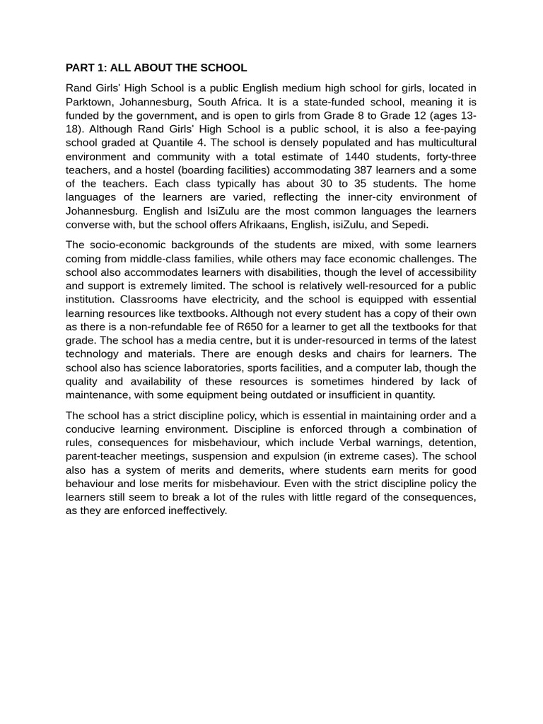 Rand Girls' High School Overview and Lessons | PDF | Computer Network ...