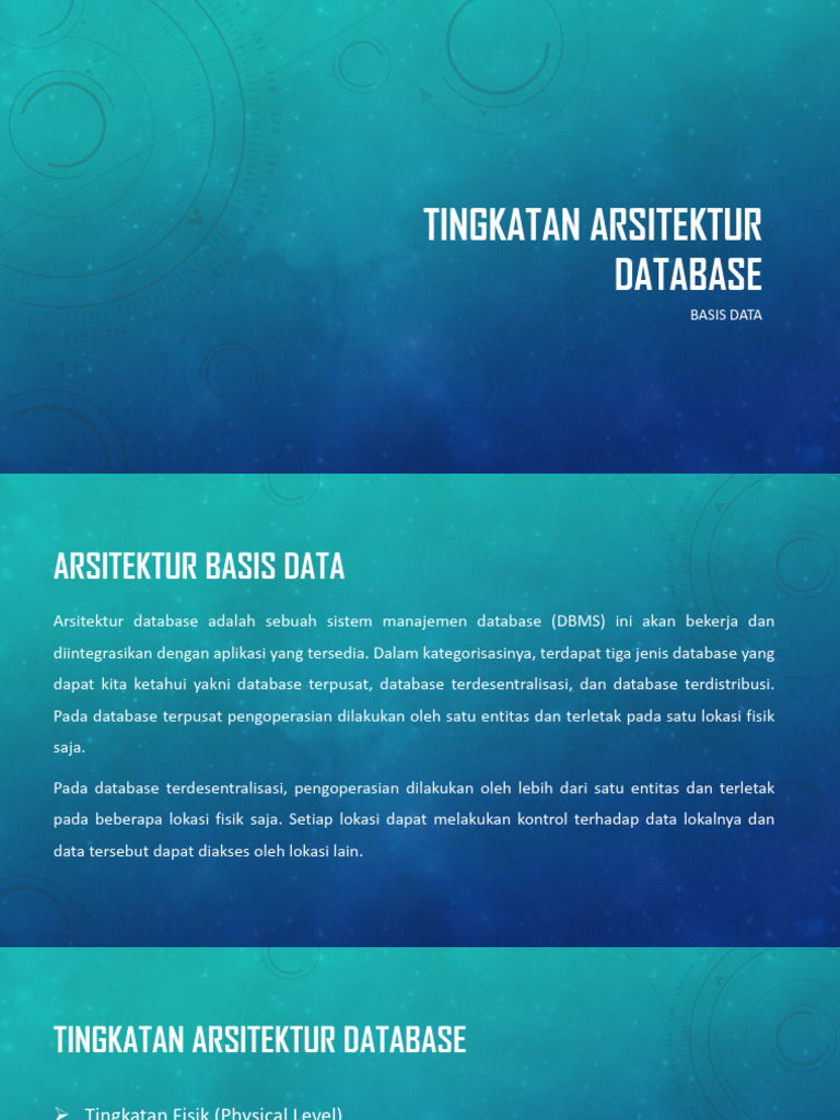 Tingkatan Arsitektur Basis Data | PDF